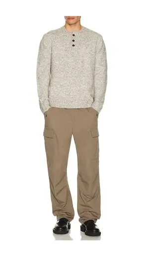 SCHOTT Tri-blend Henley Sweater - Cloud