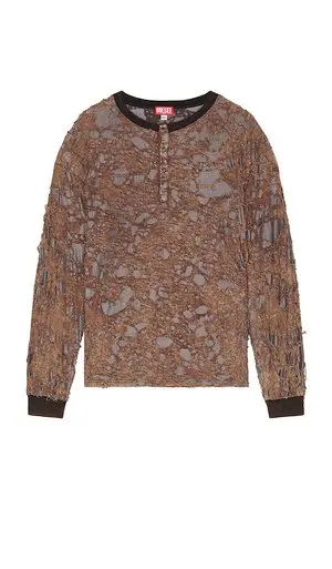 DIESEL® T-overt Long Sleeve Tee In Brown - Coffee