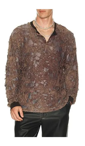 DIESEL® T-overt Long Sleeve Tee In Brown - Coffee