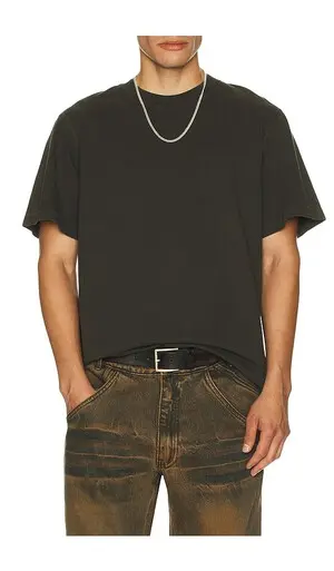 AGOLDE Asha Mock Neck Tee In Grey - Fracture