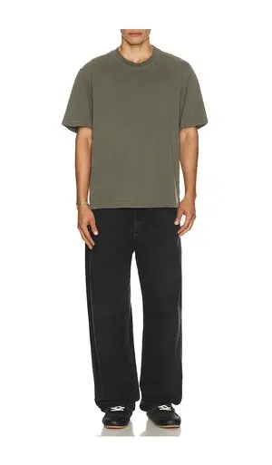 AGOLDE Asha Mock Neck Tee In Grey - Millstone