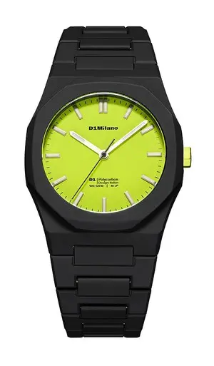 D1 MILANO Polycarbon 40.5mm Watch - Black & Yellow