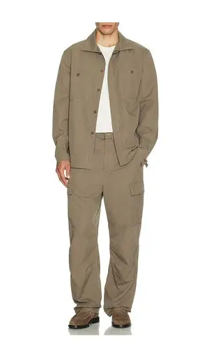 Simkhai Sean Shirt Jacket In Olive - Faded Olive
