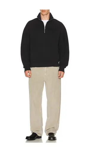 AGOLDE Idris Quarter Zip Sweater - Black