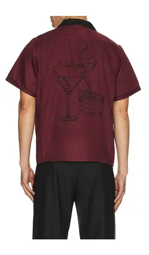 MIDNIGHT RODEO Bowler Shirt In Burgundy - Cherry