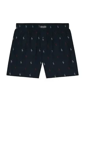 Polo Ralph Lauren All Over Print Woven Boxer In Navy - Cruise Navy & Rl2000 Red