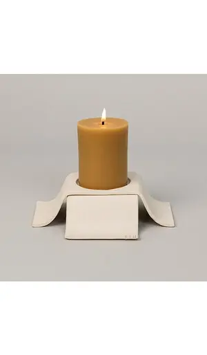 SIN Noor Pillar Tall Candle Holder In Cream