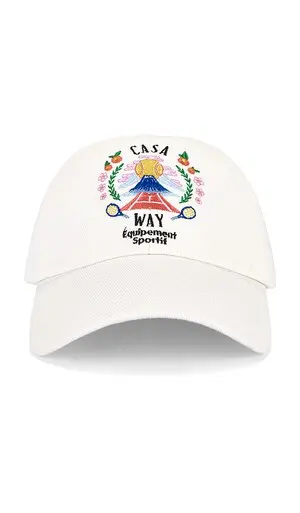 Casablanca Casa Way Mountain Embroidered Cap - White