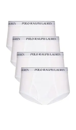 Polo Ralph Lauren Mid Rise Brief 4 Pack - White