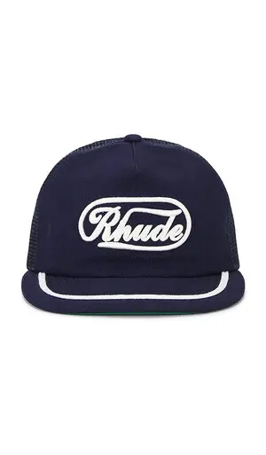 Rhude Patch Trucker Hat - Navy & White