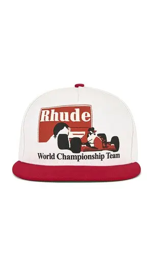 Rhude Trophy Racing Cap - White & Red