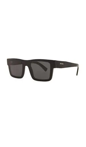 Prada Rectangular Frame Sunglasses - Black