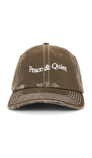 MUSEUM OF PEACE & QUIET Wordmark Reverse Stitched Dad Hat - Brown