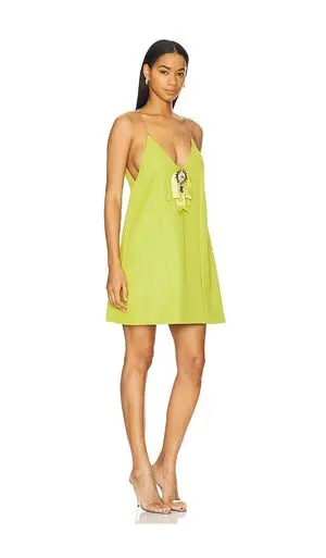 AREA Crystal Embellished Bow Mini Dress