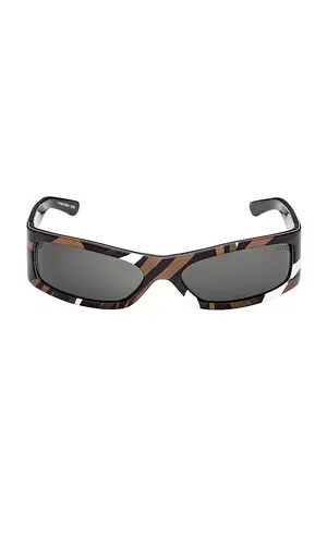 Emilio Pucci Rectangle Sunglasses - Animal & Smoke