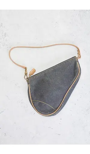 FWRD RENEW Dior Denim Vintage Pochette Saddle Bag