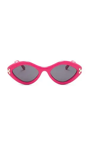 Emilio Pucci Oval Sunglasses - Shiny Fuchsia & Smoke