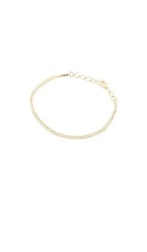 STONE AND STRAND The Essential Dainty Tennis Bracelet - 14k Yellow Gold & White Diamond