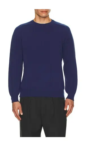 BEAMS Crew 9g Sweater - Blue