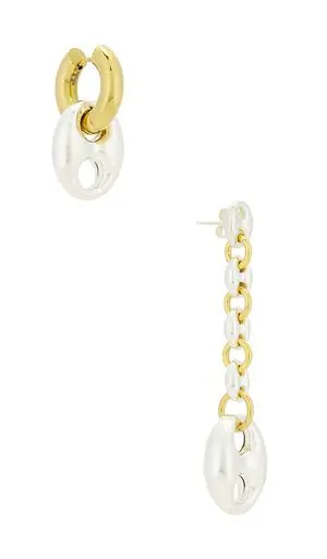 Timeless Pearly Mismatched Drop Earrings - Gold & Silver