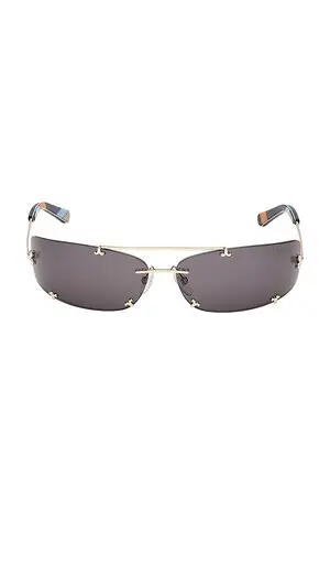 Emilio Pucci Rectangular Rimless Sunglasses - Shiny Gold Palladium & Smoke
