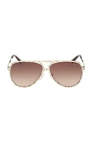 Emilio Pucci Pilot Sunglasses - Shiny Gold Marmo  Havana  & Brown
