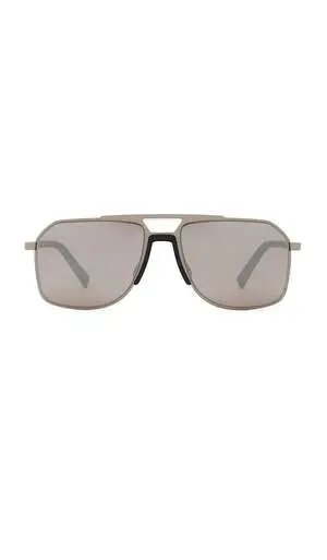 Prada Rectangular Sunglasses - Matte Silver & Purple Brown Mirror Silve