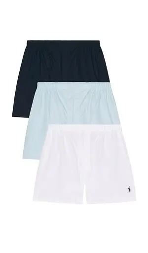 Polo Ralph Lauren Polo Ralph Lauren Classic Fit Cotton Boxer 3 Pack In Multi. White & Cruise Navy