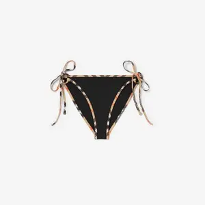 Burberry Check Trim Bikini Briefs - Black