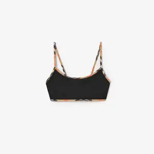 Burberry Check Trim Bikini Top - Black