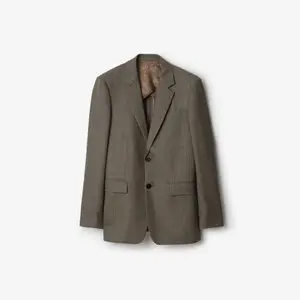 Burberry Sharkskin Wool Tailored Jacket