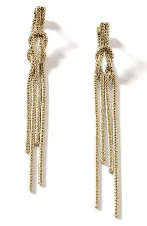 John Hardy Love Knot Drop Earrings - Gold
