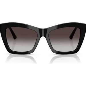 JIMMY CHOO 54mm Cat Eye Sunglasses - Black/gradient Grey