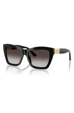 JIMMY CHOO 54mm Cat Eye Sunglasses - Black/gradient Grey