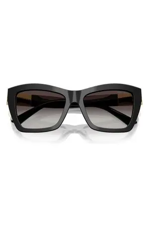 JIMMY CHOO 54mm Cat Eye Sunglasses - Black/gradient Grey