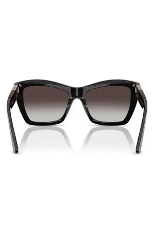 JIMMY CHOO 54mm Cat Eye Sunglasses - Black/gradient Grey