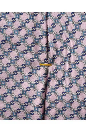 Eton Interlock Print Silk Neck Tie - Medium Pink