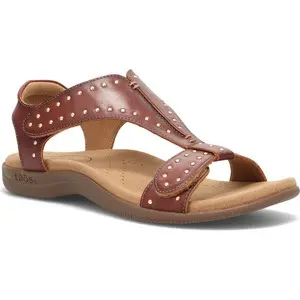 TAOS Studded Ankle Strap Sandal - Cognac
