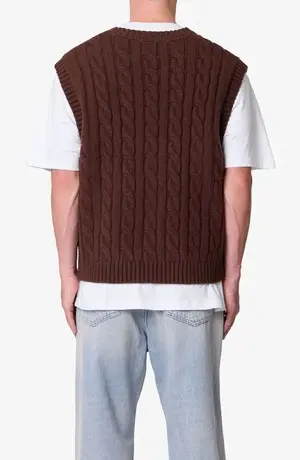 Mnml Cotton Blend Cable Knit Vest