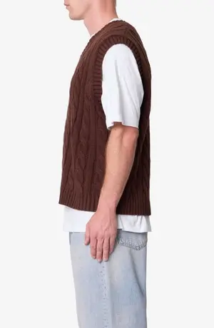 Mnml Cotton Blend Cable Knit Vest