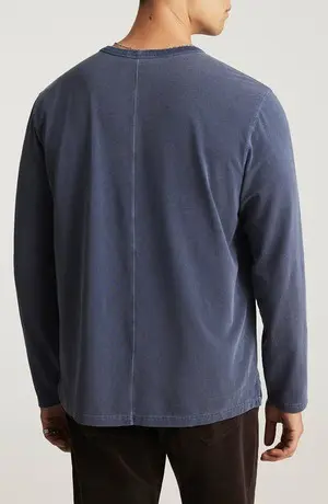 MAVI Long Sleeve Cotton Blend Henley - Outer Space
