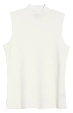 TAHARI ASL Sleeveless Mock Neck Sweater - Ivory