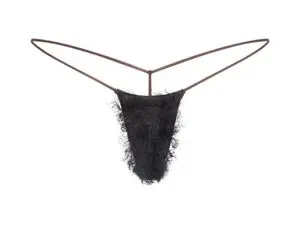 SKIMS Faux Hair Micro String Thong - Cocoa Black Curly