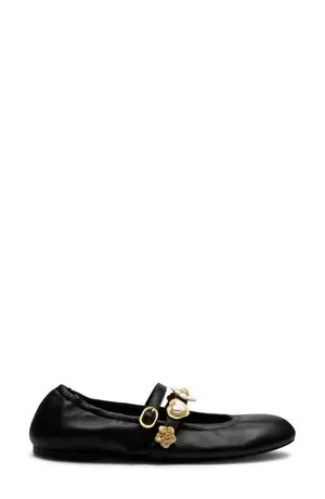 STUART WEITZMAN Socharming Mary Jane Flat - Black