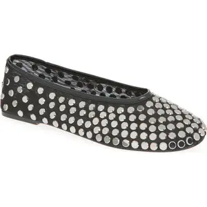 Mango Savoir Studded Mesh Flats - Black