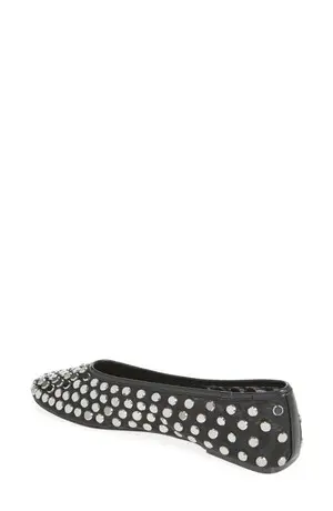 Mango Savoir Studded Mesh Flats - Black