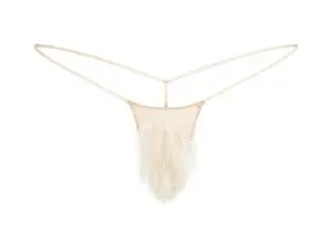 SKIMS Faux Hair Micro String Thong - Clay Blonde Straight