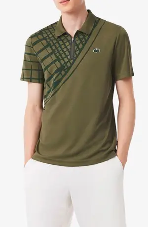 Lacoste Half Zip Polo - Olive