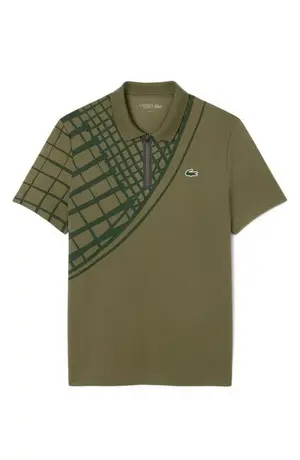 Lacoste Half Zip Polo - Olive