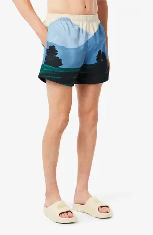 Lacoste Landscape Print Swim Trunks